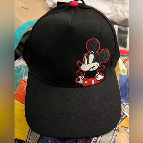 Disney | Accessories | Nwt Black Mickey Hat Adjustable Cap Adult Os ...